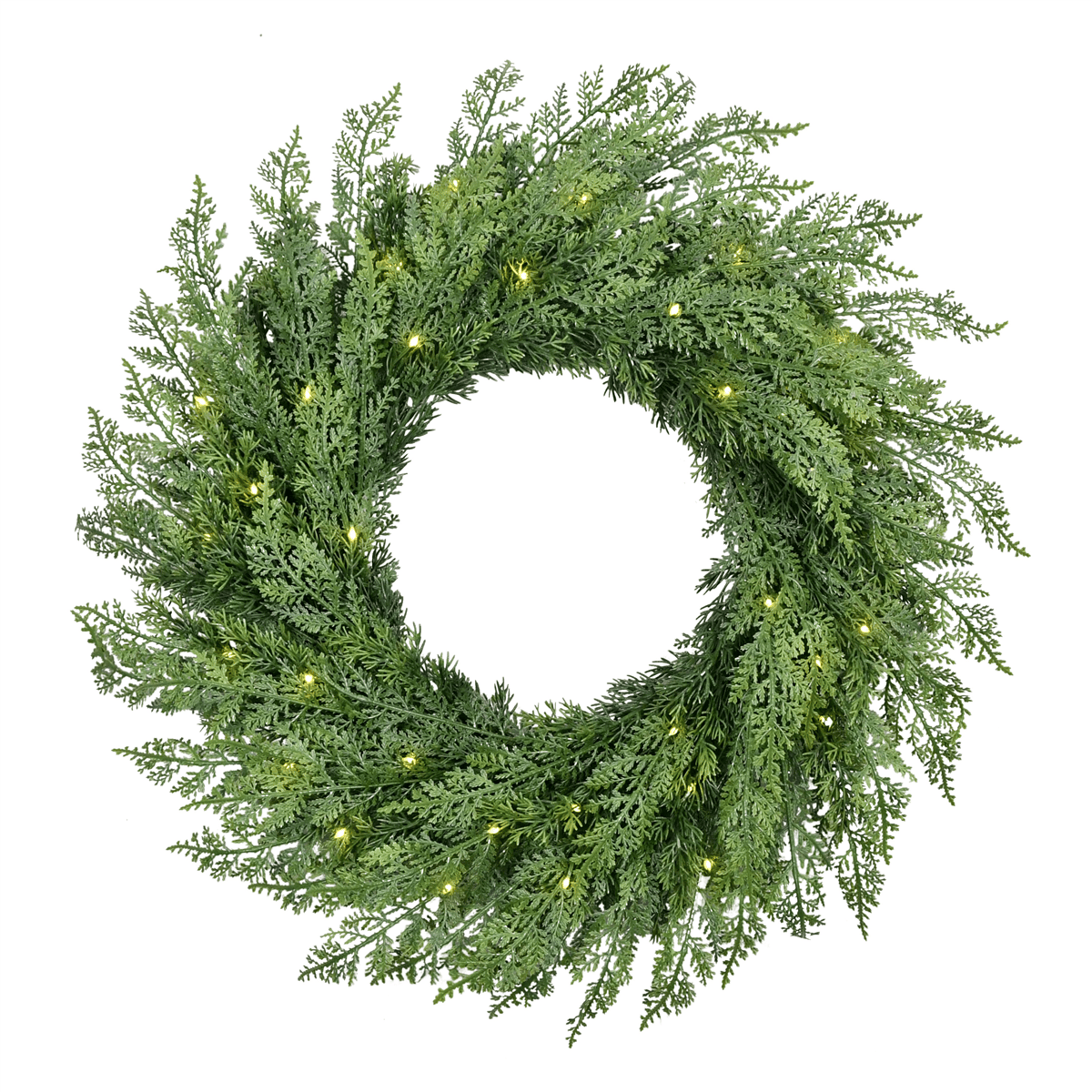 Click here for Puleo International Pre-Lit Flocked Wreath w/ Twin... prices