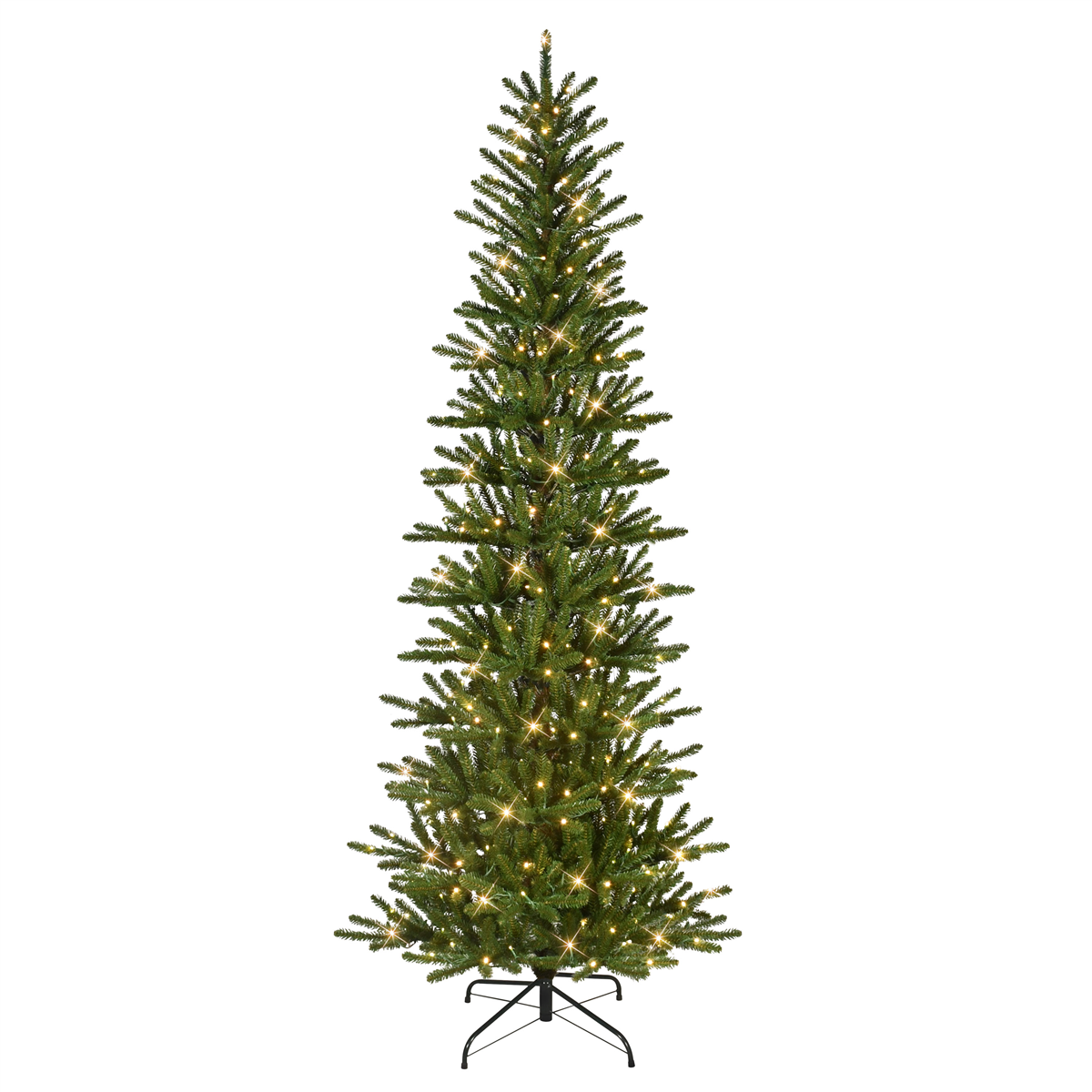 Puleo 7.5 Pre-Lit Artificial Slim Mountain View Spruce Tree - Green
