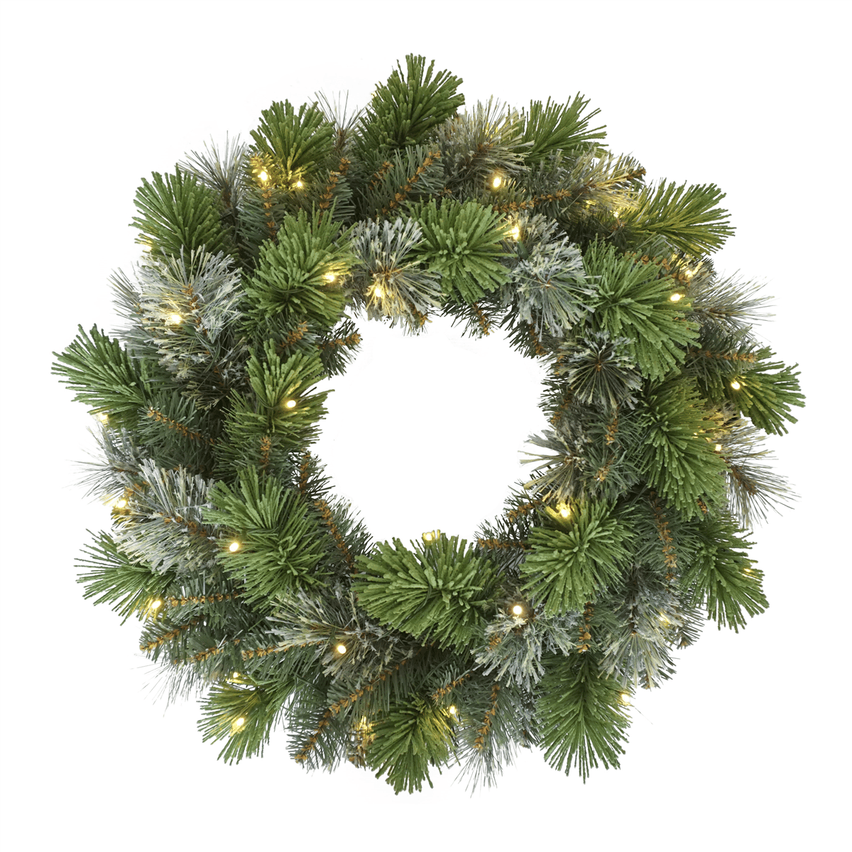 Click here for Puleo International Pre-Lit Oklahoma Pine Wreath w... prices