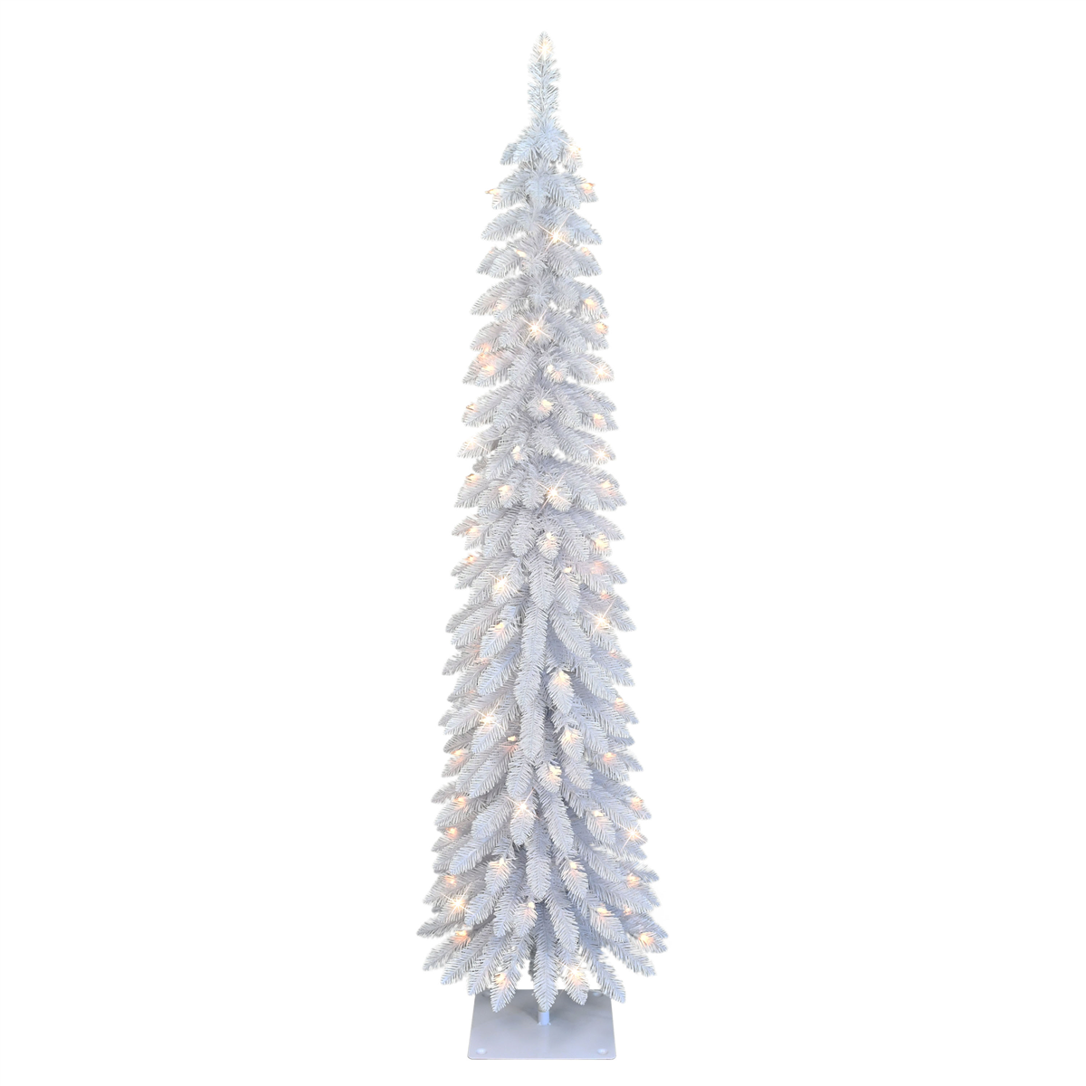 Click here for Puleo International 6ft. Pre-Lit White Alpine Penc... prices