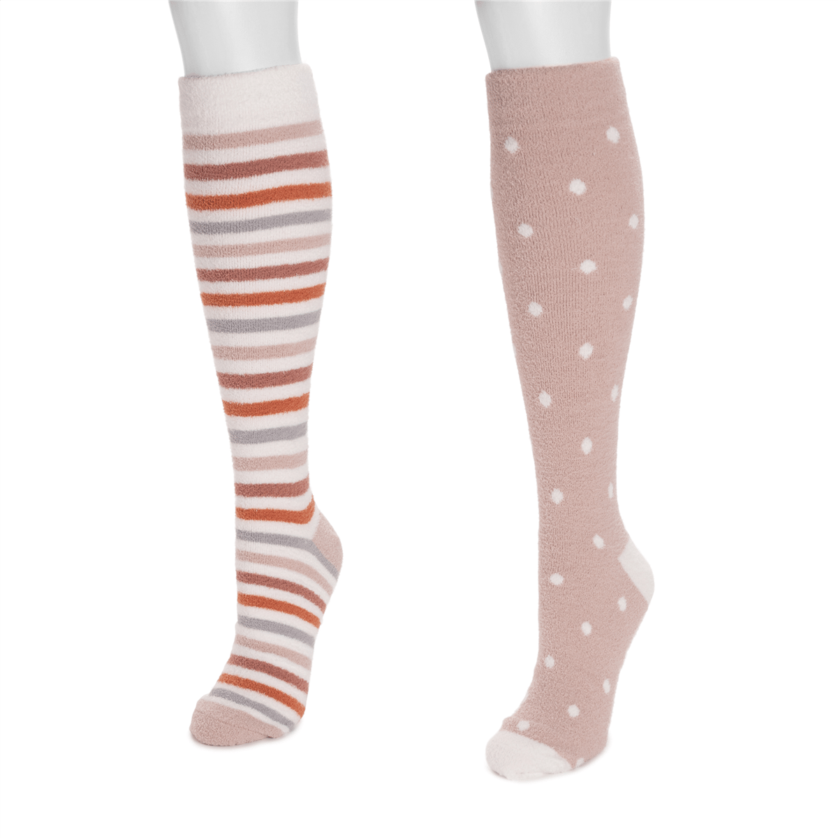 Muk Luks Womens 2 Pack Tall Compression Cozy Sock - Grey pack
