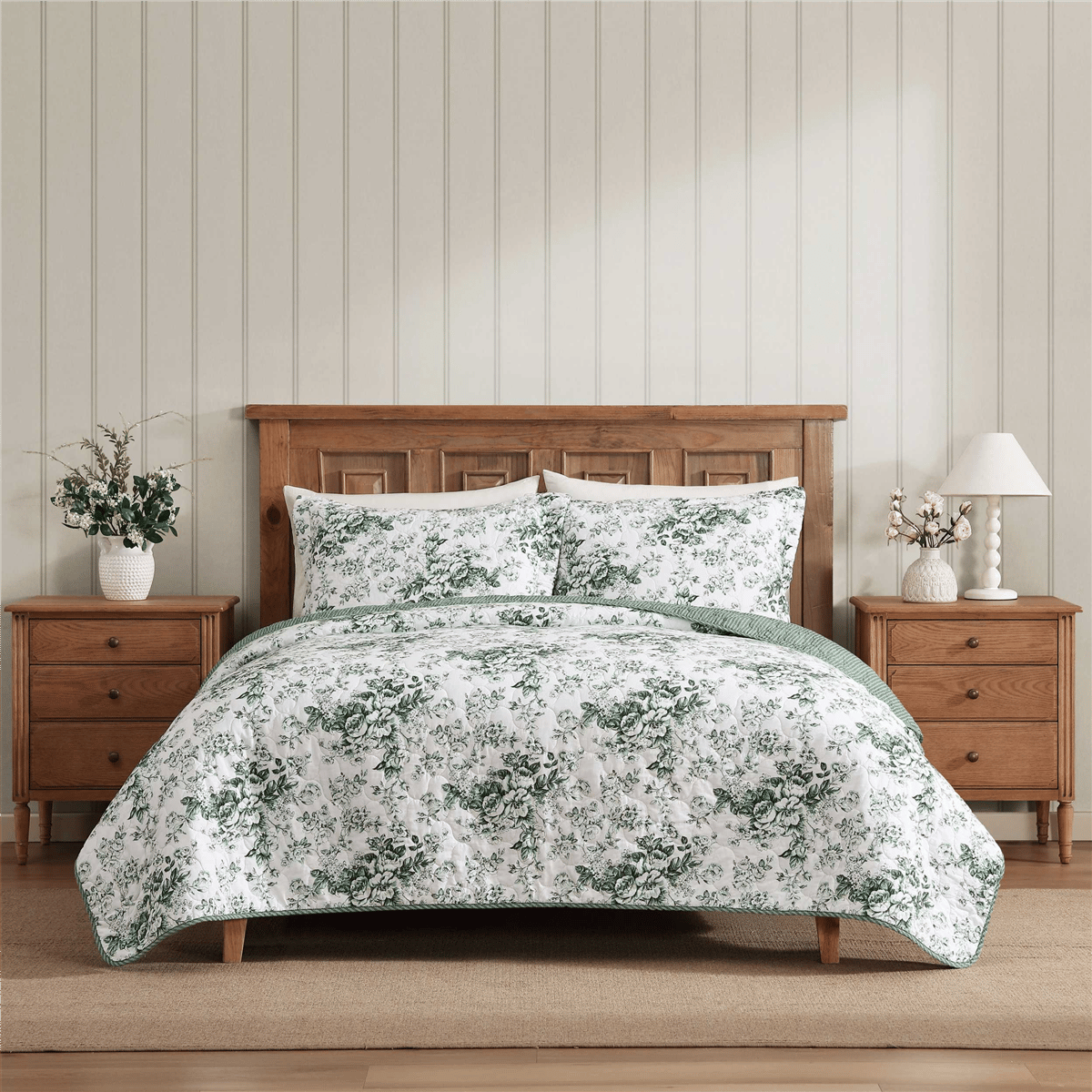 Click here for Laura Ashley Toile Delight Reversible Qulit Set prices