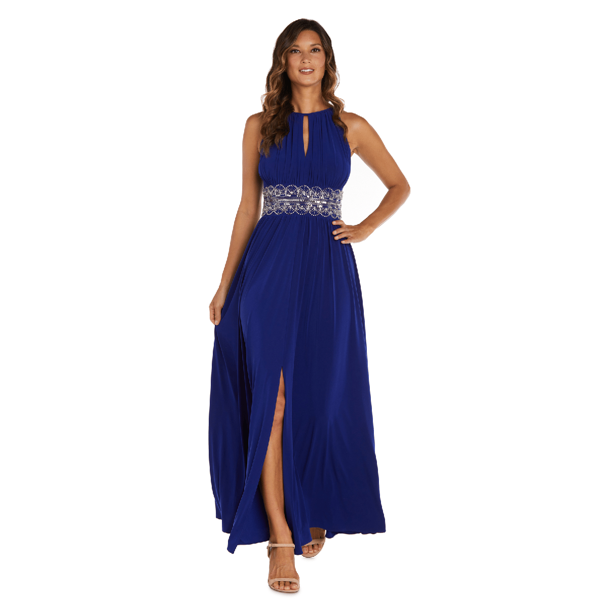 Click here for Womens R&M Richards Sleeveless Long Evening Gown W... prices