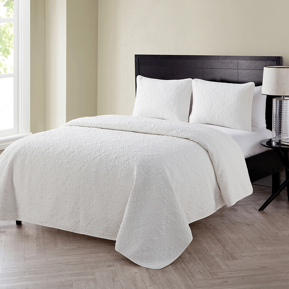 Click here for VCNY Home Caroline Embossed Floral Quilt Set prices