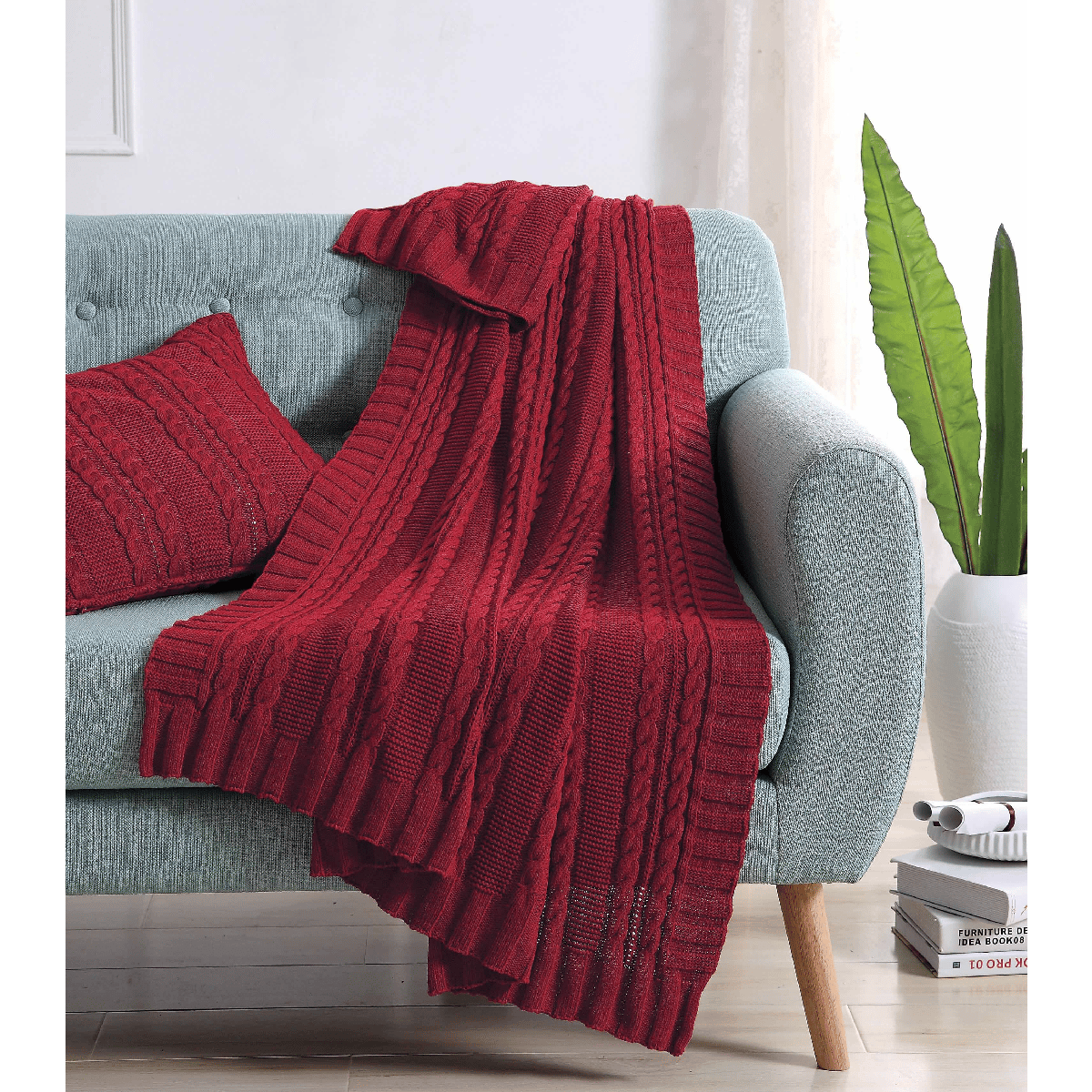 Click here for VCNY Home Dublin Cable Knit Throw Blanket prices
