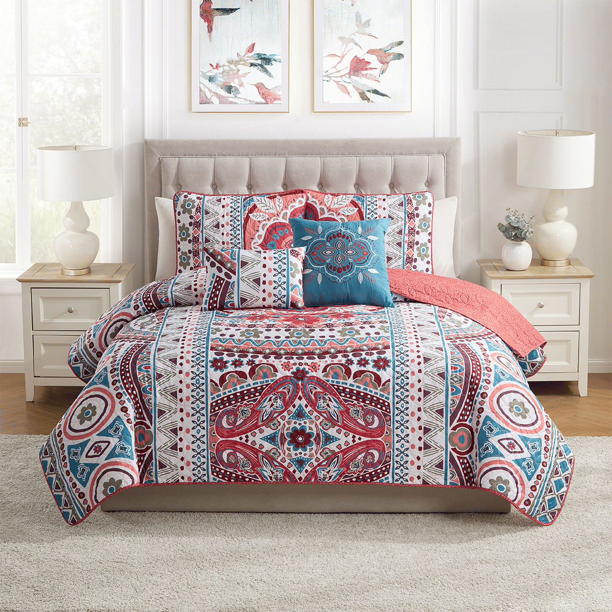 Click here for VCNY Home Natasha 5pc. Reversible Medallion Quilt... prices