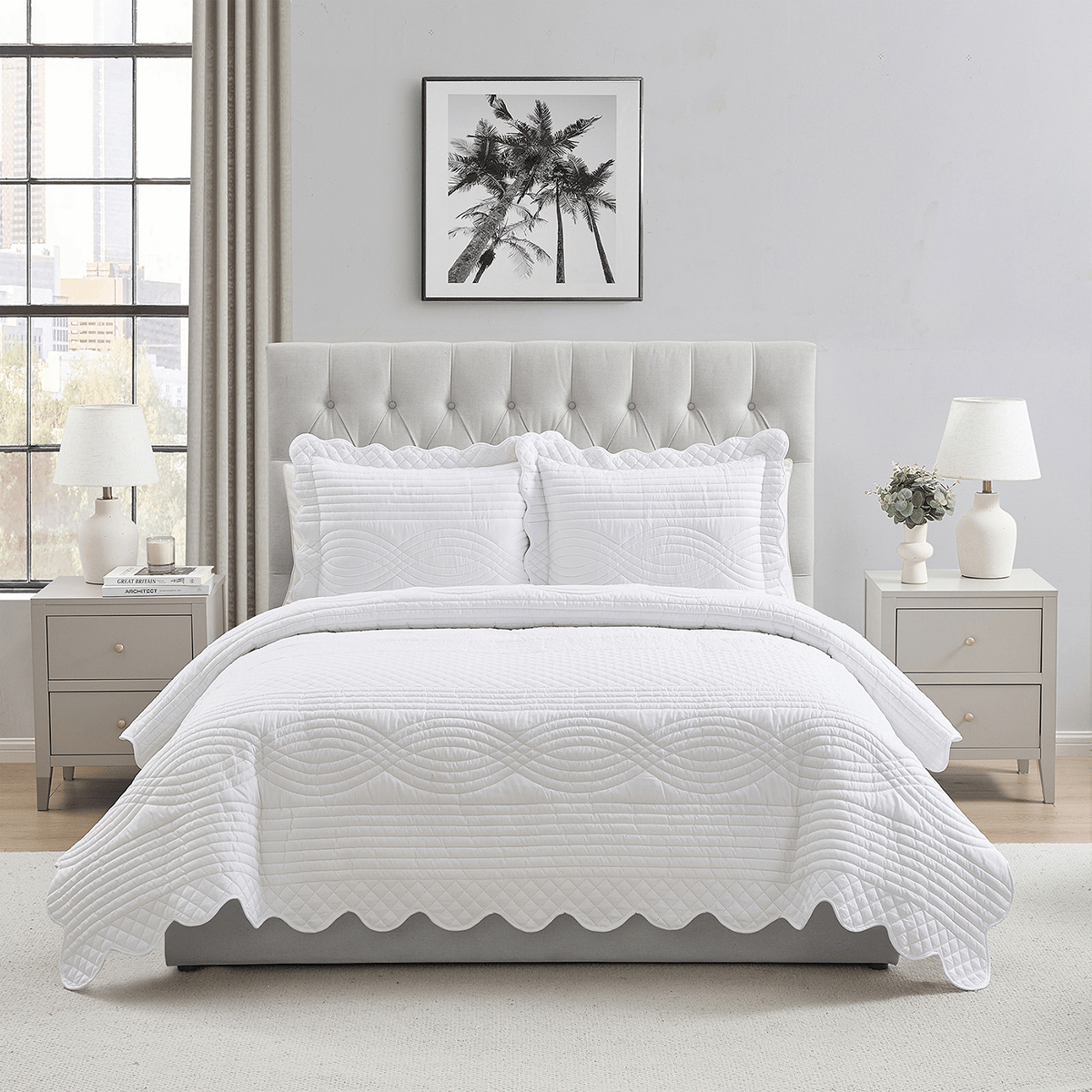 Click here for VCNY Home Scallop Microfiber Quilt Set  Twin prices