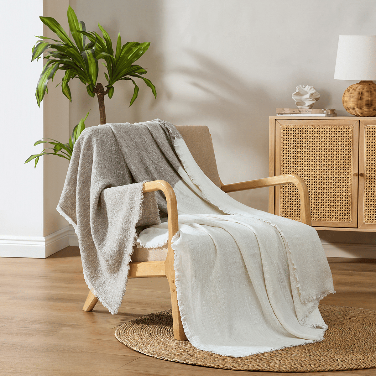 Click here for Palm Aire Ventura Beige Woven Throw Blanket prices