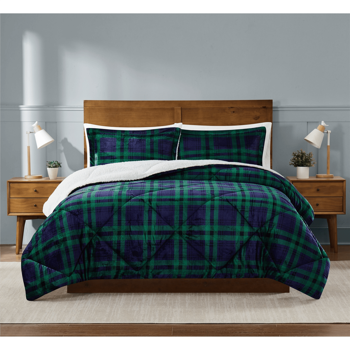 Click here for Truly Soft Cuddle Warmth Tartan Plaid 3pc. Comfort... prices