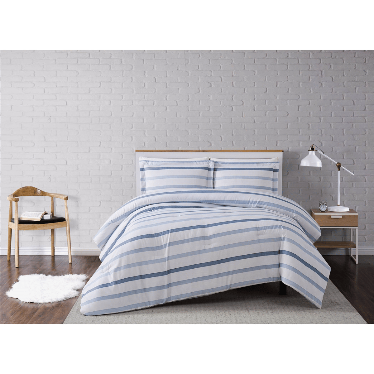 Truly Soft Waffle Stripe 3pc. Reversible Comforter Set