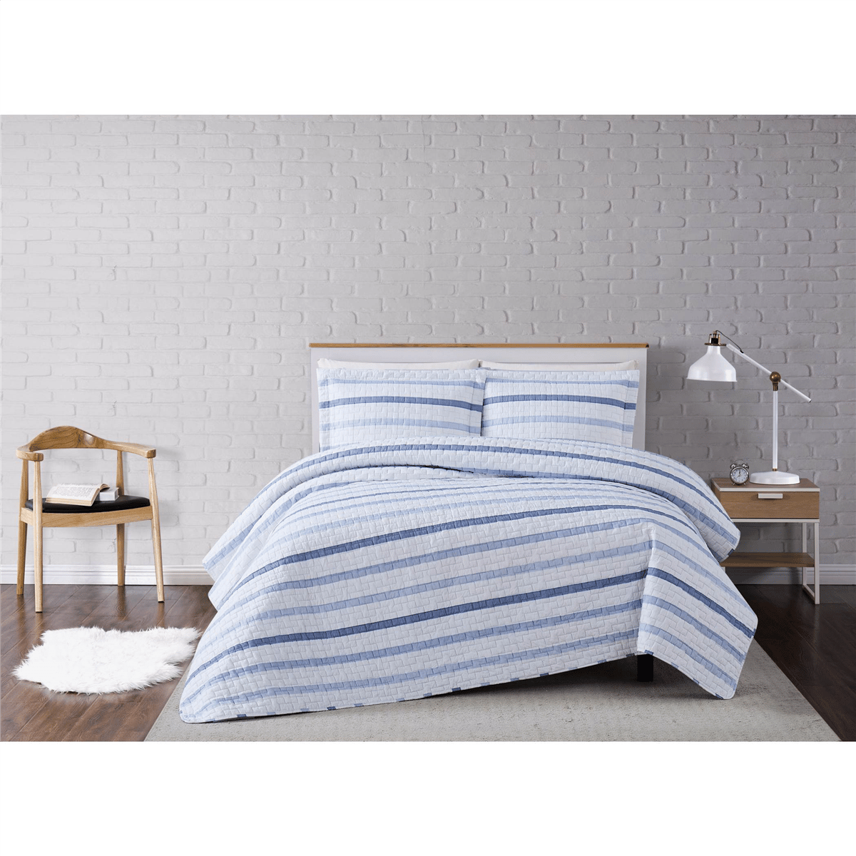 Click here for Truly Soft Waffle Stripe 3pc. Reversible Quilt Set prices