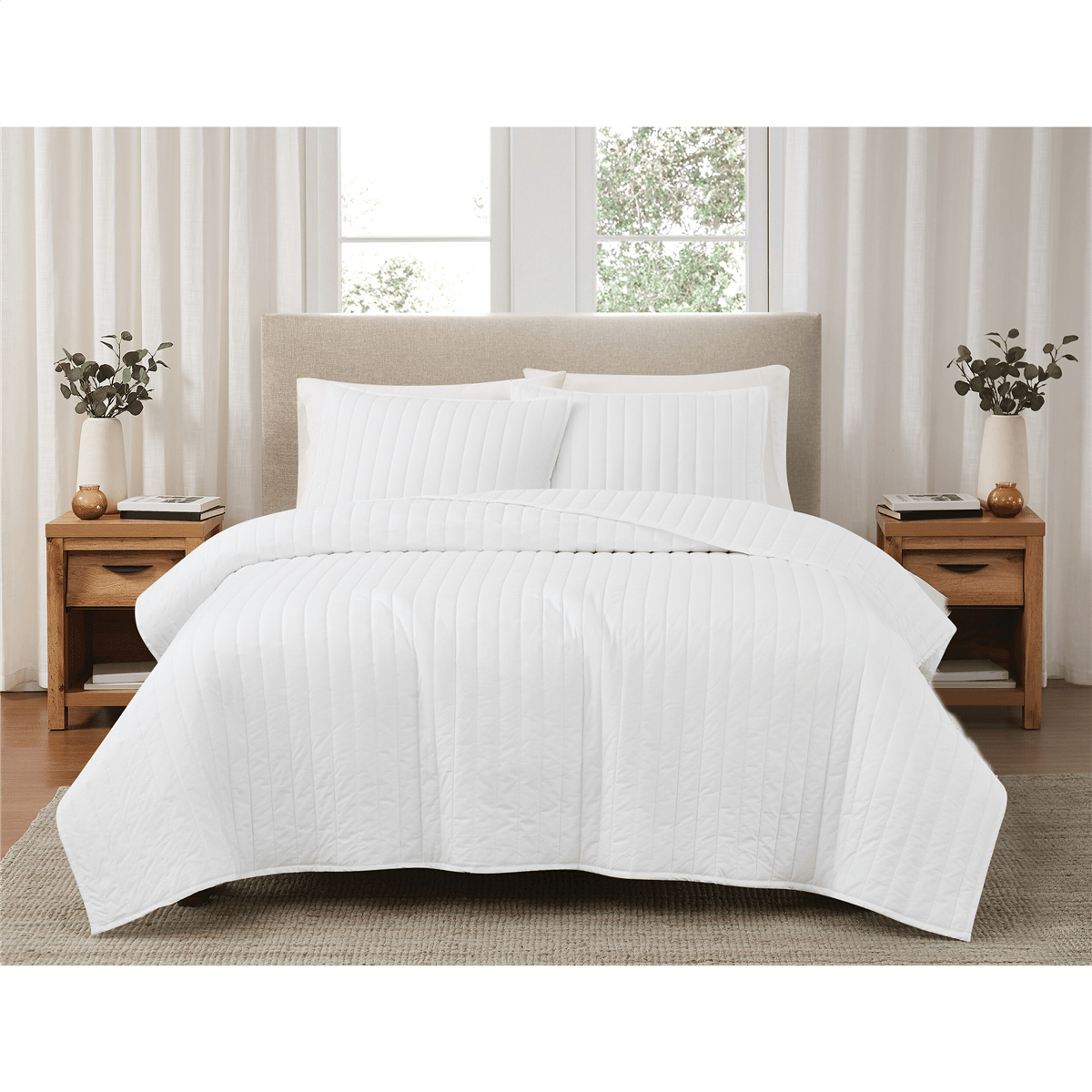 Click here for Brooklyn Loom Solid Cotton Percale 3pc. Quilt Set prices