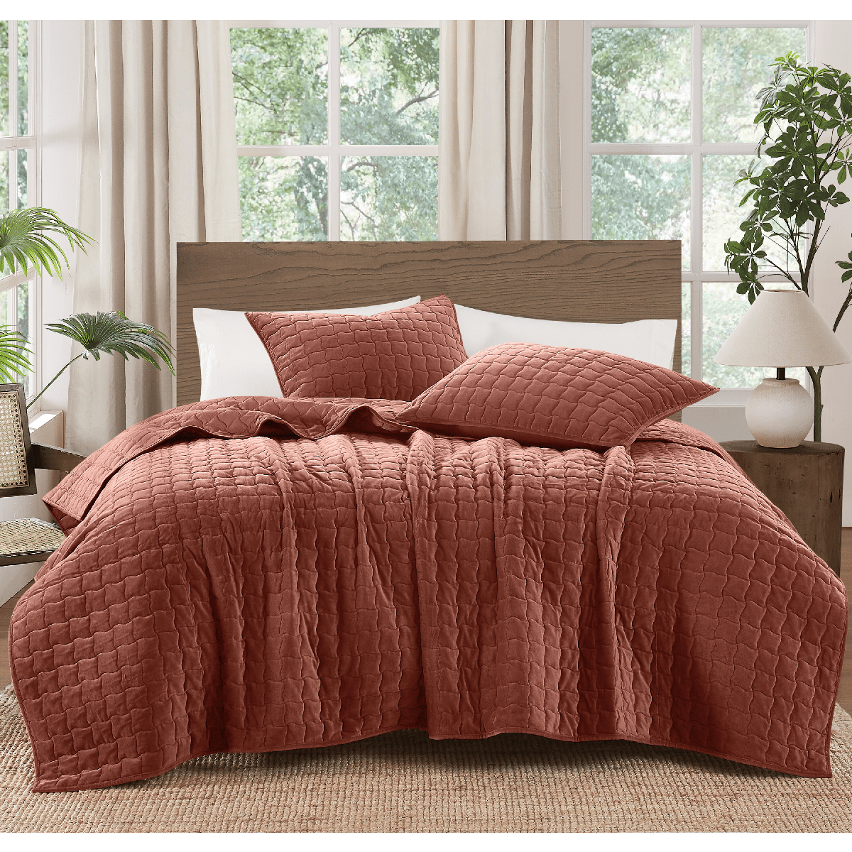 Click here for Brooklyn Loom Matte Cotton Velvet Wavy Square 3pc.... prices