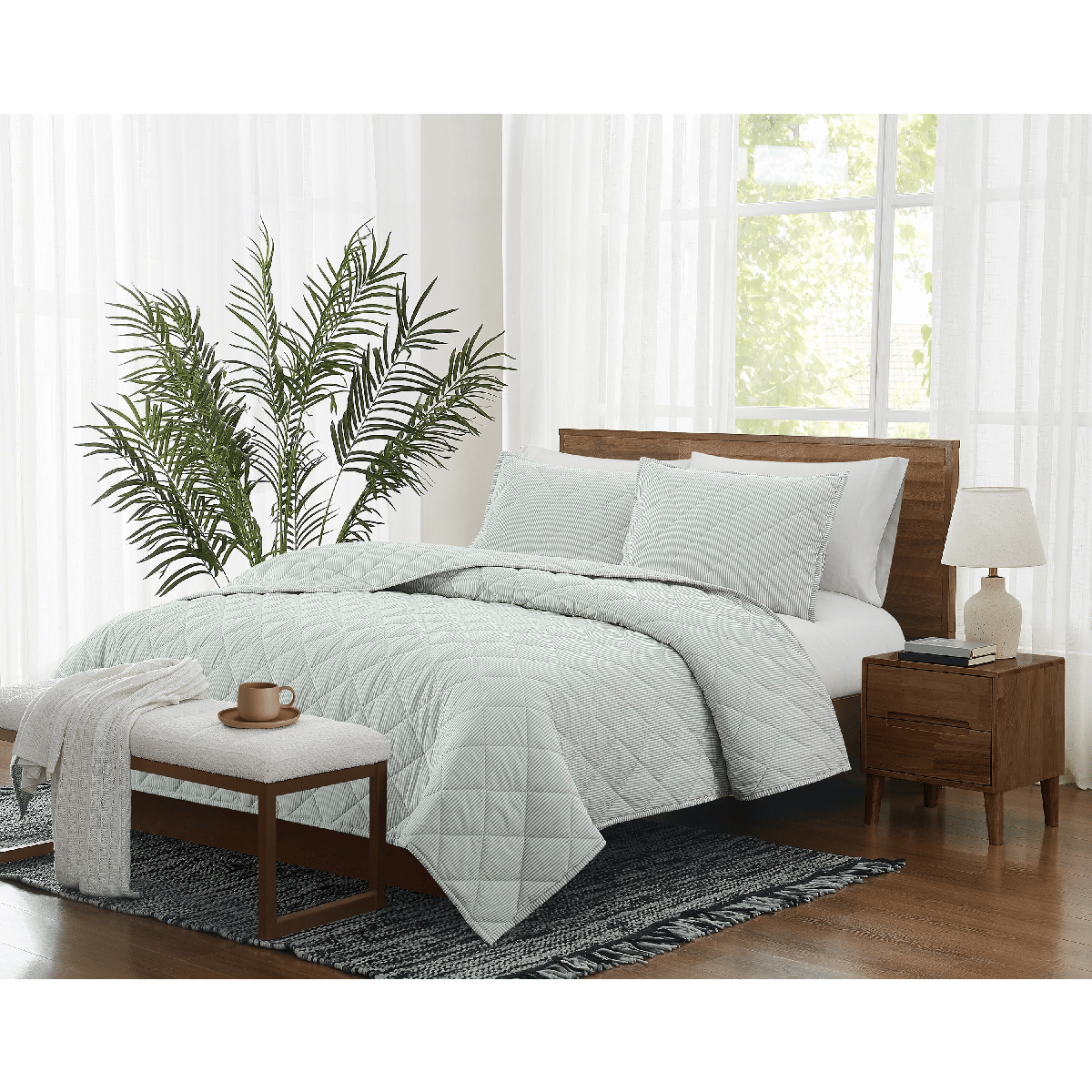 Brooklyn Loom Pinstripe 3pc. Quilt Set
