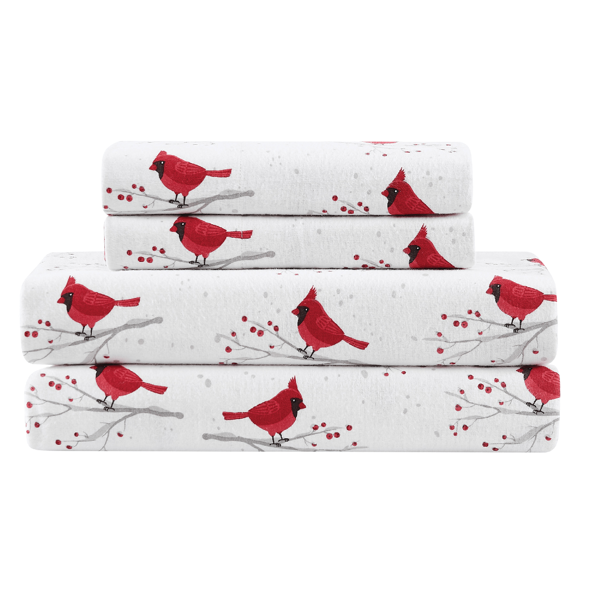 Truly Soft Cardinals Flannel Sheet Set