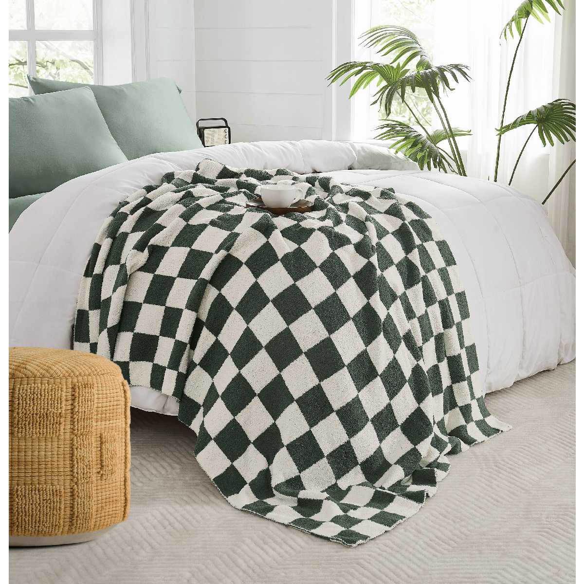 Click here for Truly Soft Cozy Checkerboard Beige Reversible Thro... prices