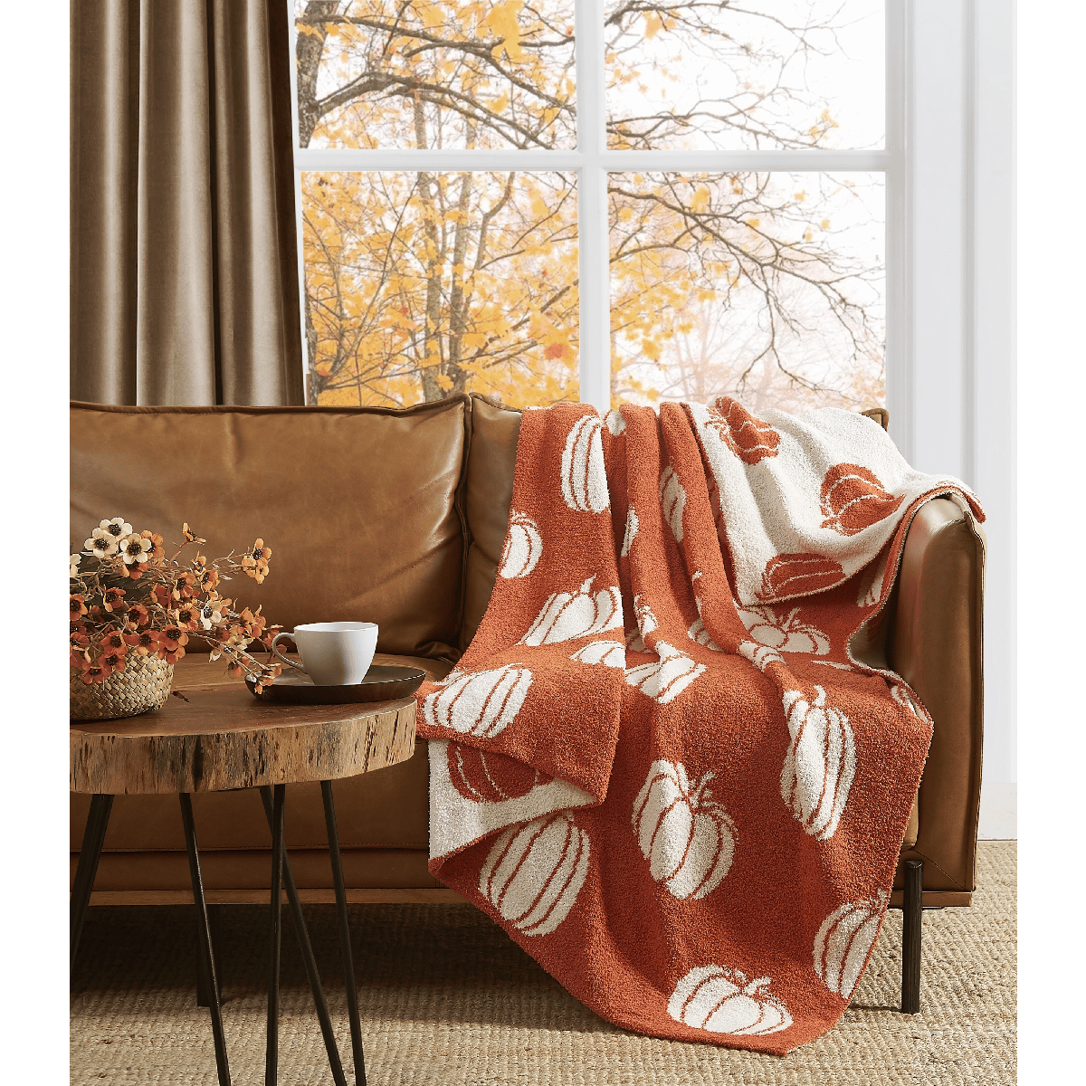 Click here for Truly Soft Cozy Pumpkins Reversible Throw Blanket prices