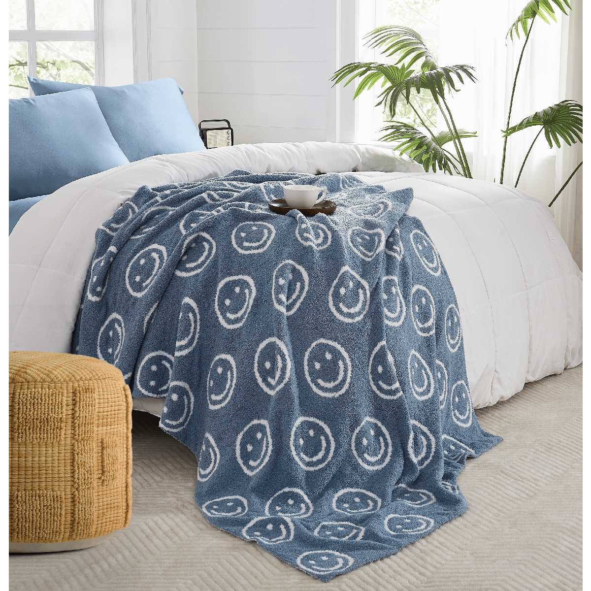 Click here for Truly Soft Cozy Smiley Reversible Throw Blanket prices