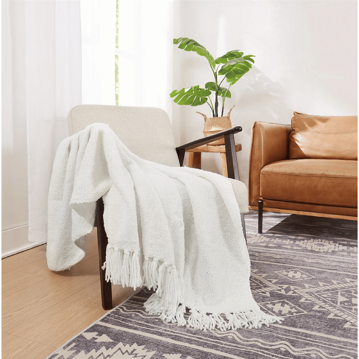 Brooklyn Loom Chunky Boucle Textured Microfiber Throw Blanket
