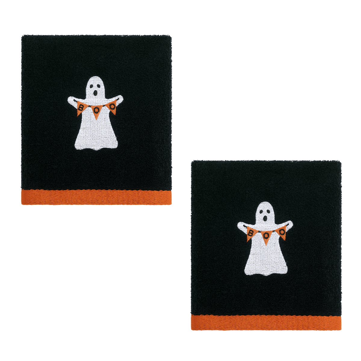Click here for Avanti Ghost Boo Halloween 2pk. Embroidered Hand T... prices