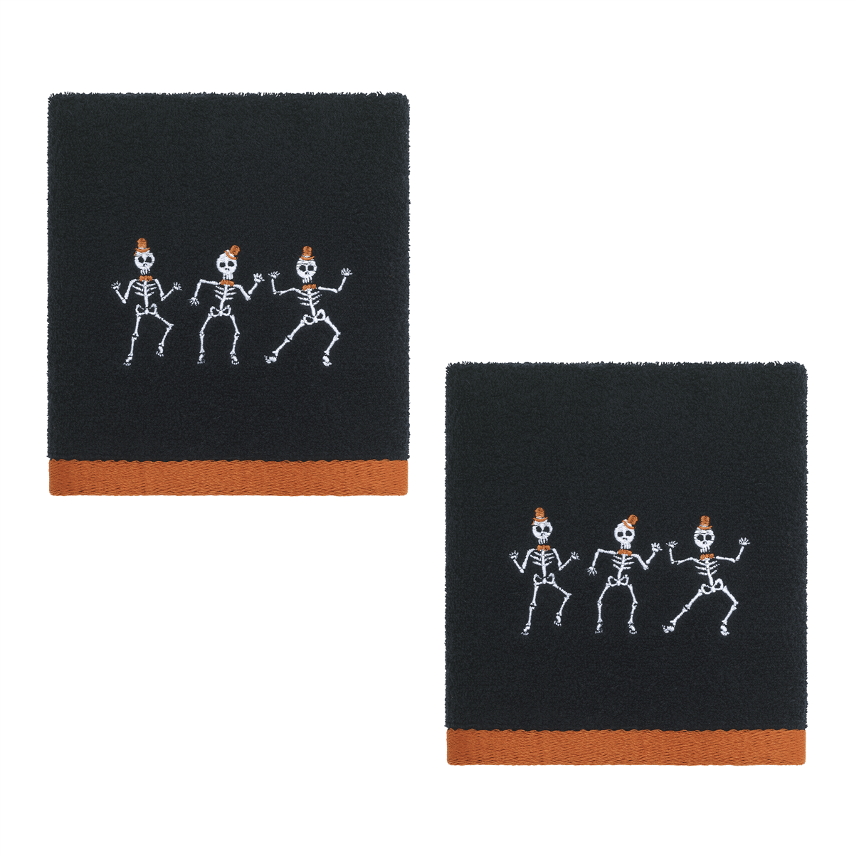 Click here for Avanti Skeletons Halloween 2pk. Embroidered Hand T... prices