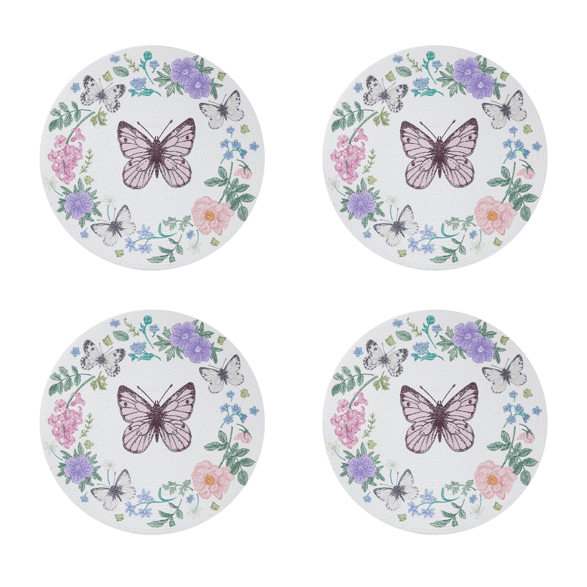 Click here for Avanti Meadow Woven Braided Round Placemats - Set... prices