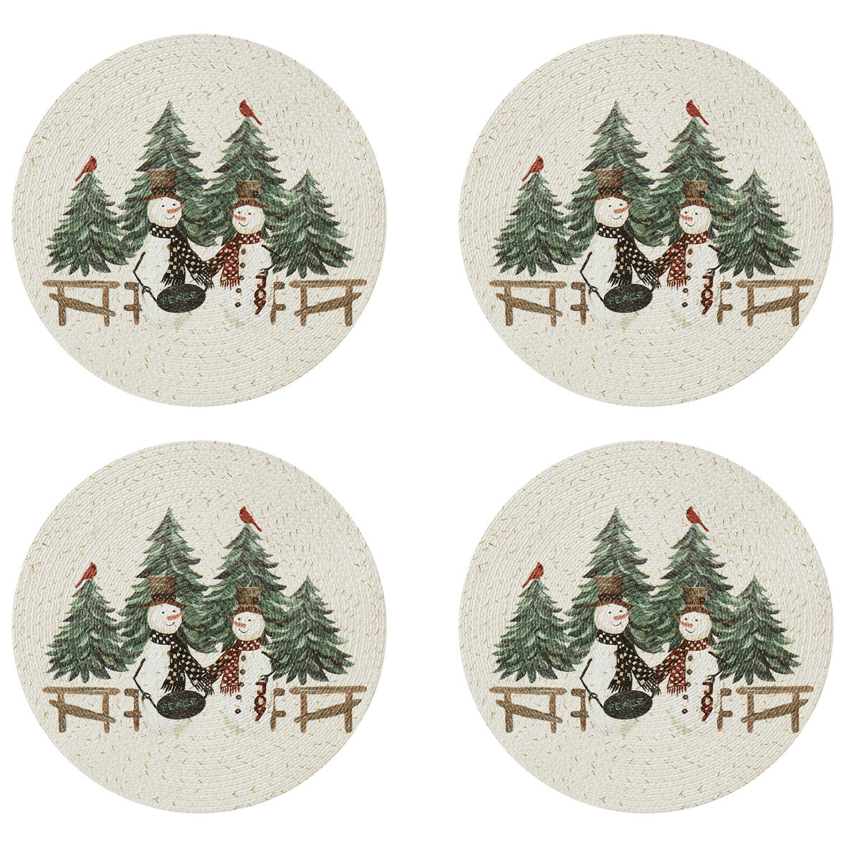 Click here for Avanti Country Snowman Round Placemats - Set of 4 prices