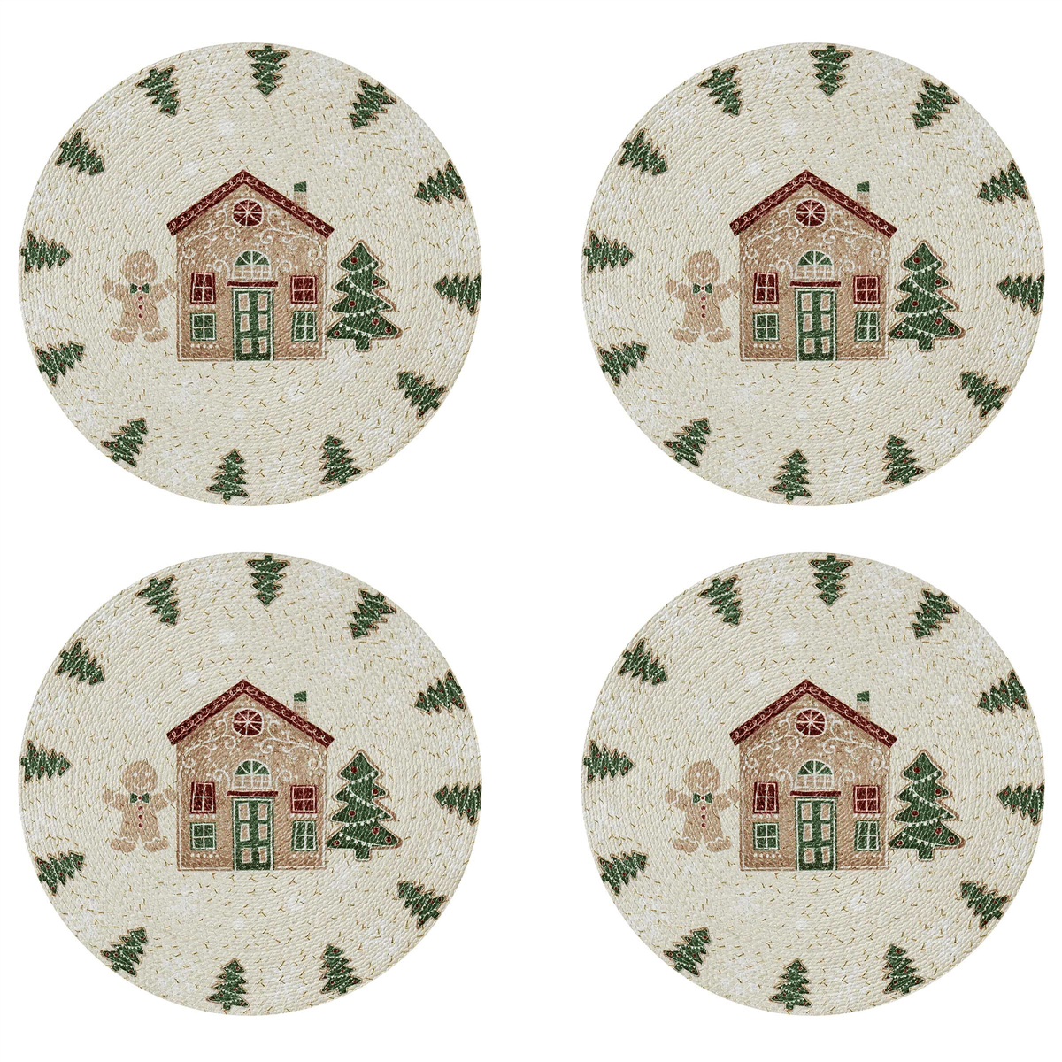 Click here for Avanti Linens Gingerbread Village Placemats - Set... prices