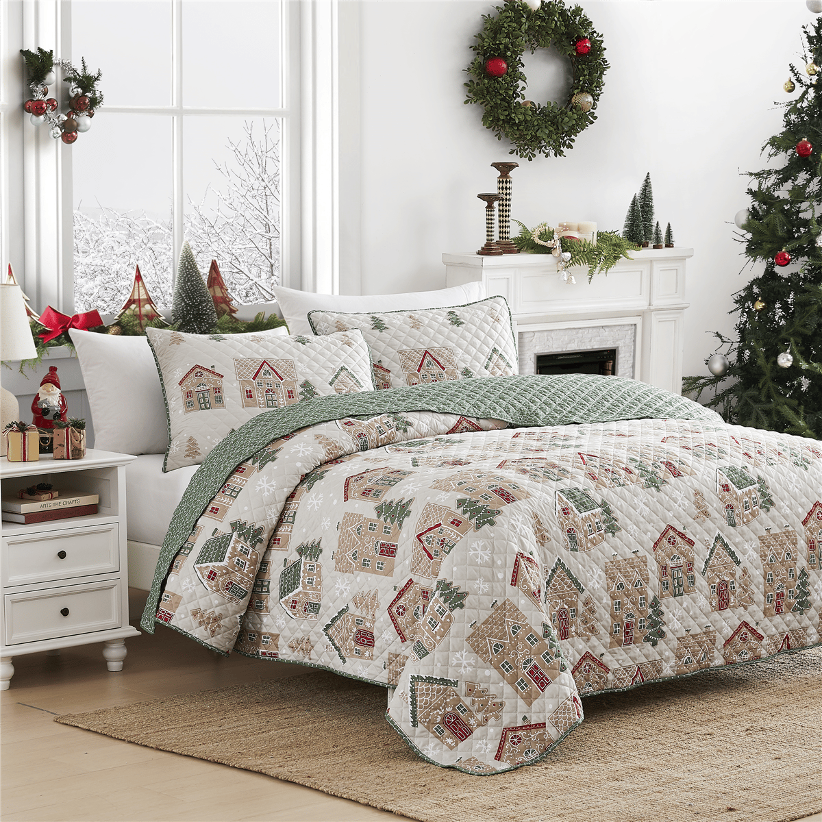 Click here for Avanti Gingerbread House 3pc. Reversible Quilt Set prices