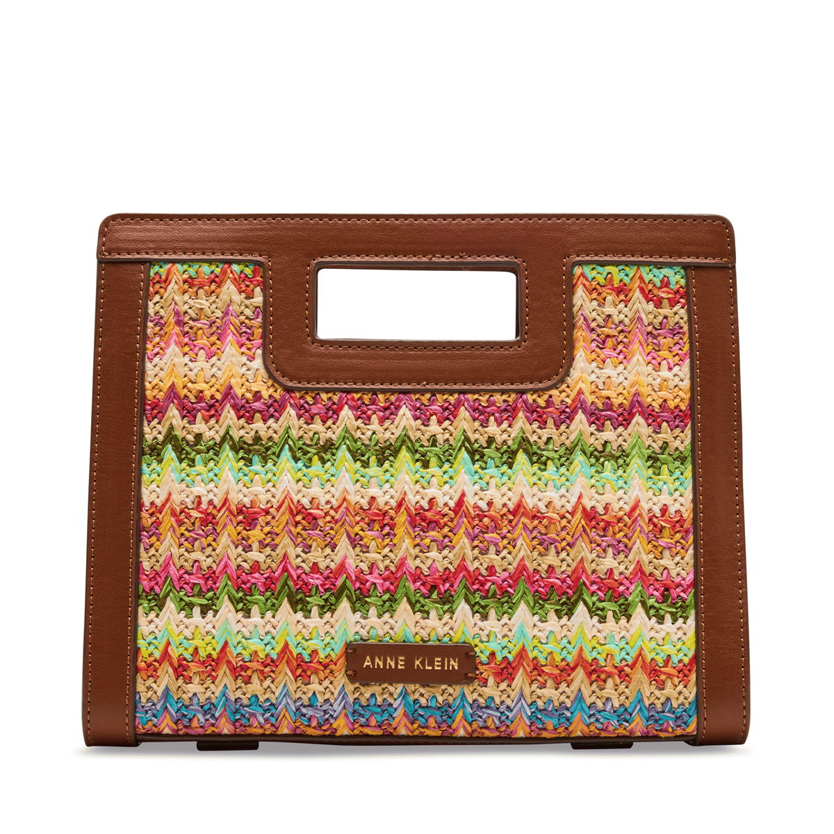 Click here for Anne Klein Zig Zag Straw Cut Out Handle Satchel prices