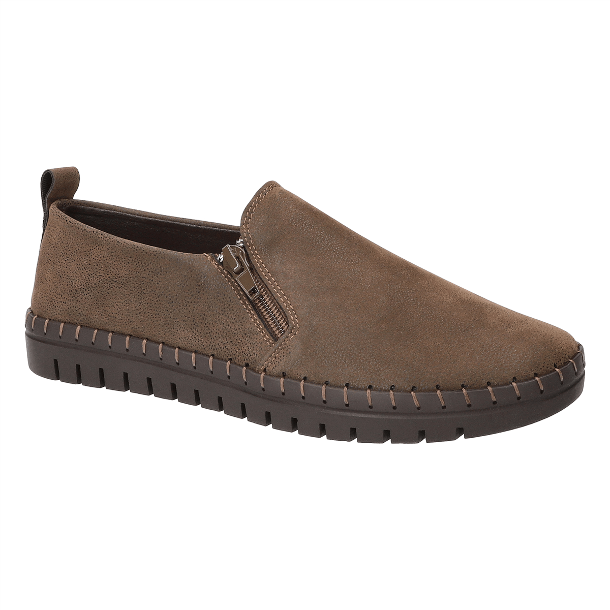 Click here for Easy Street Womens Astoria Zip-Up Flats - Black prices