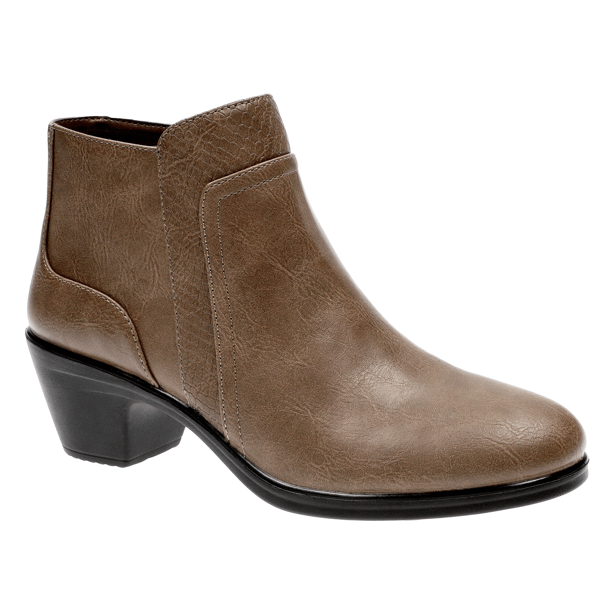 Easy Street Womens Langley Zipper Ankle Boots - Brown Snake