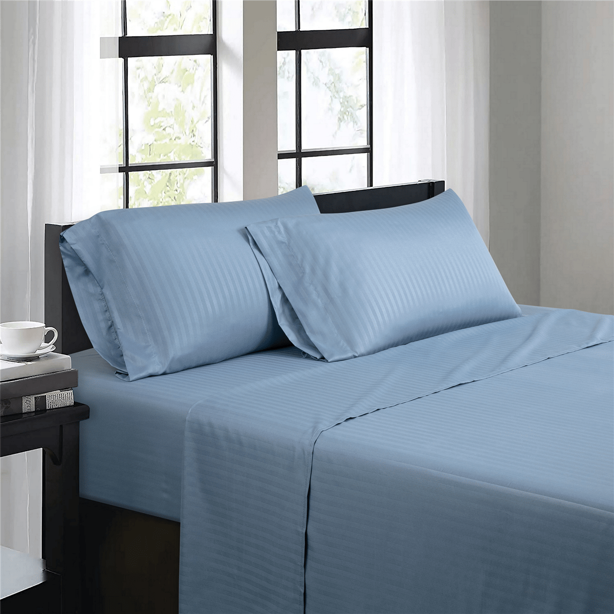 Click here for Bibb Home 1500TC Damask Stripe 4pc. Sheet Set prices