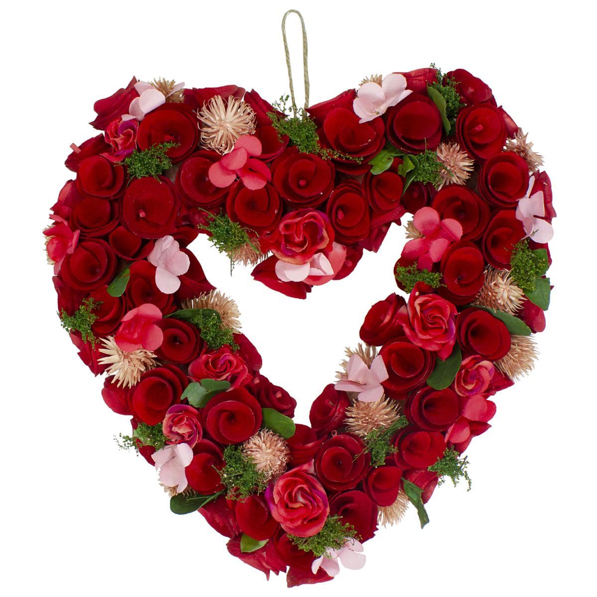 Click here for Northlight 10in. Red Wooden Rose Heart Valentines... prices