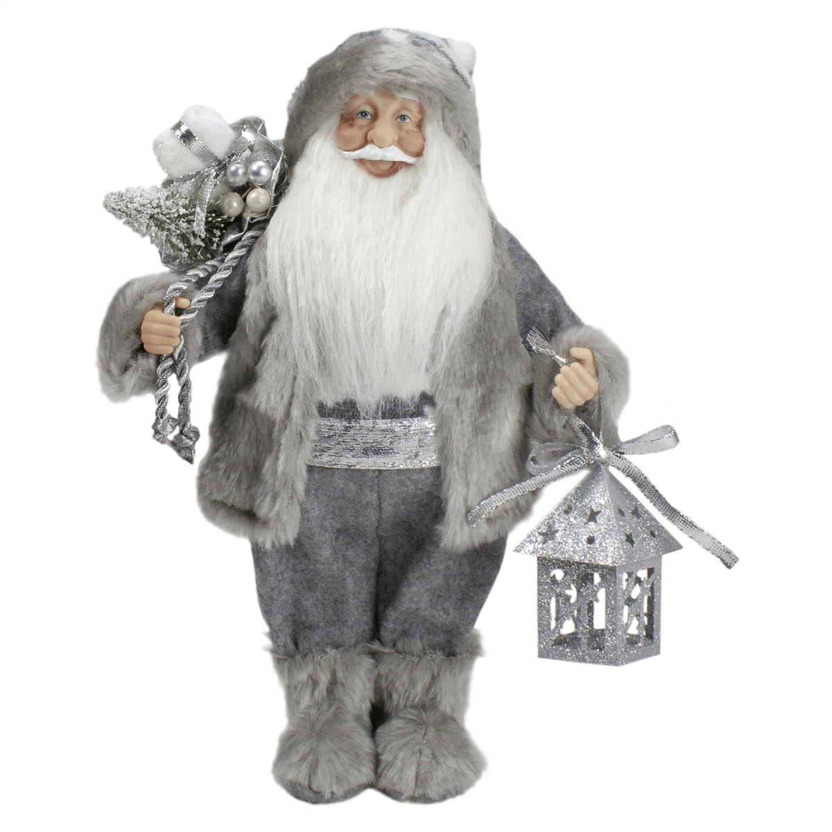 Click here for Northlight 12in. Faux Fur Standing Santa Claus Chr... prices