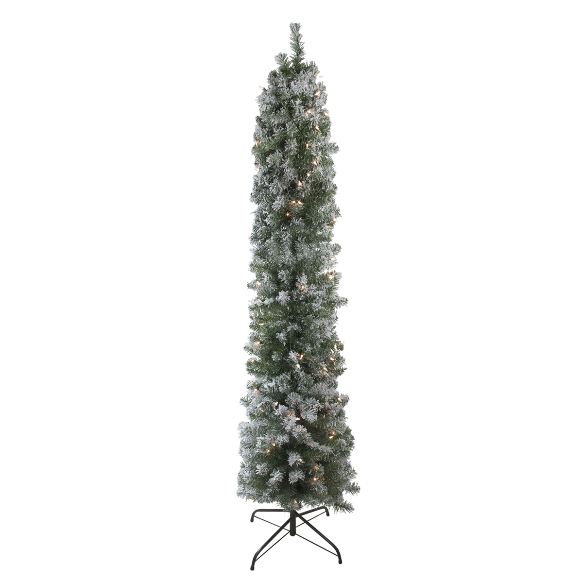 Click here for Northlight 6ft. Pre-Lit Flocked Pencil Artificial... prices