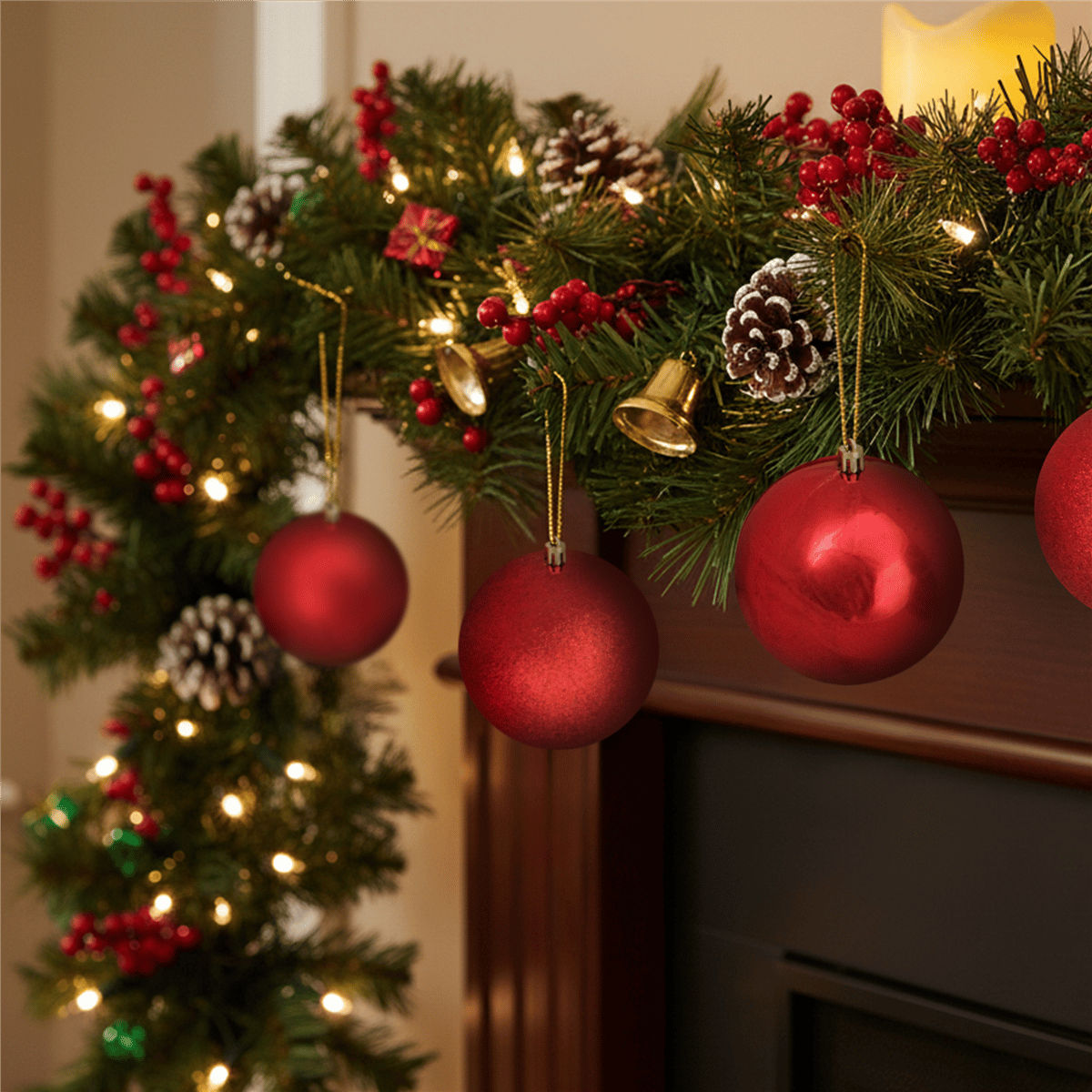 Click here for Northlight 12ct. Shatterproof 4-Finish Red Christm... prices