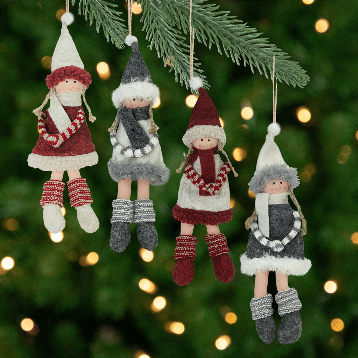 Click here for Northlight 4ct. Girls with Scarves Christmas Doll... prices