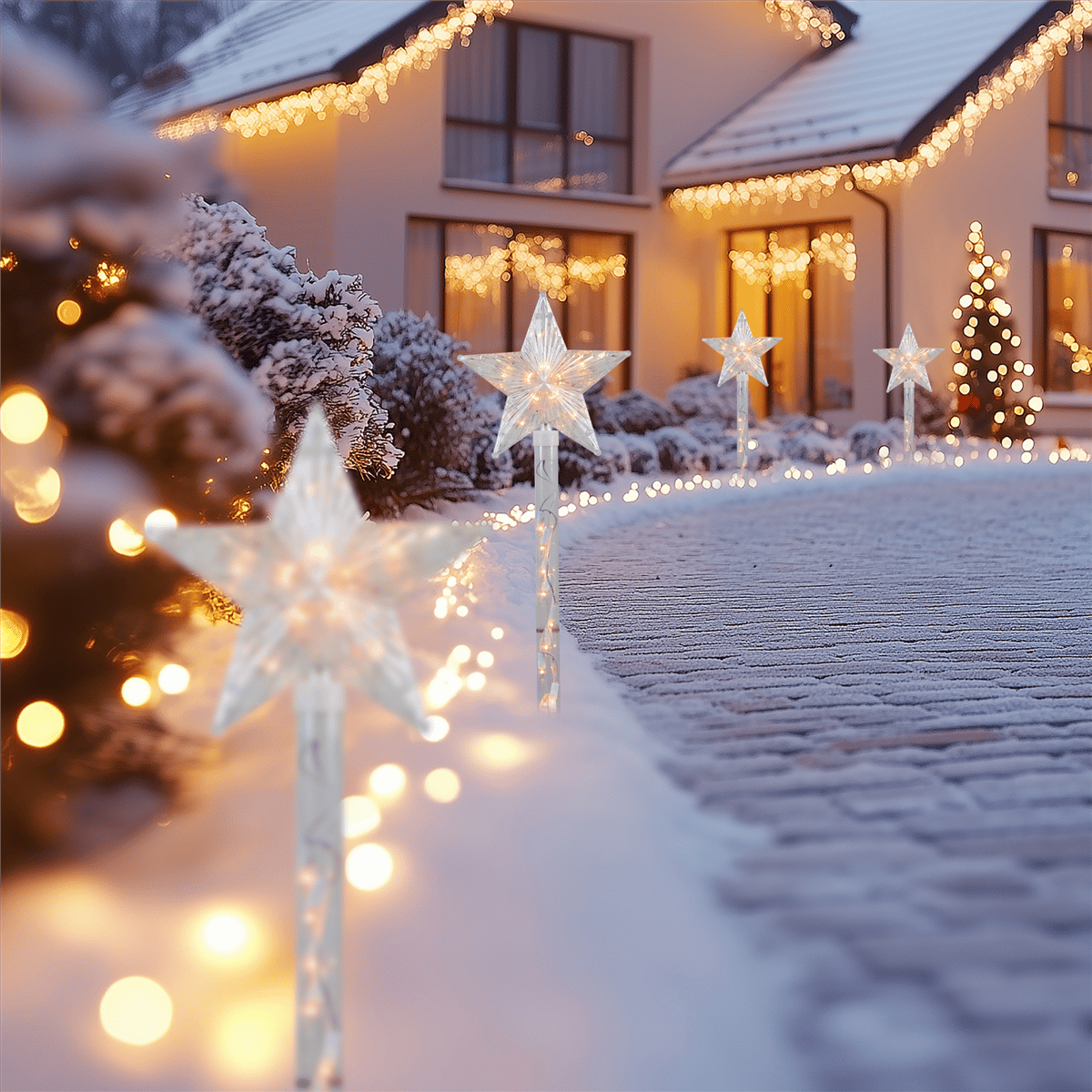 Click here for Northlight 4ct. Lighted Star Outdoor Pathway Marke... prices