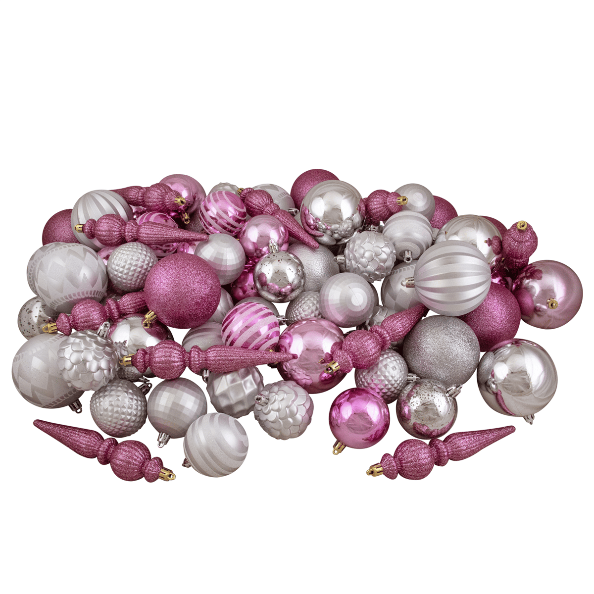 Click here for Northlight 75ct. Pink & Silver Christmas Ball & Fi... prices