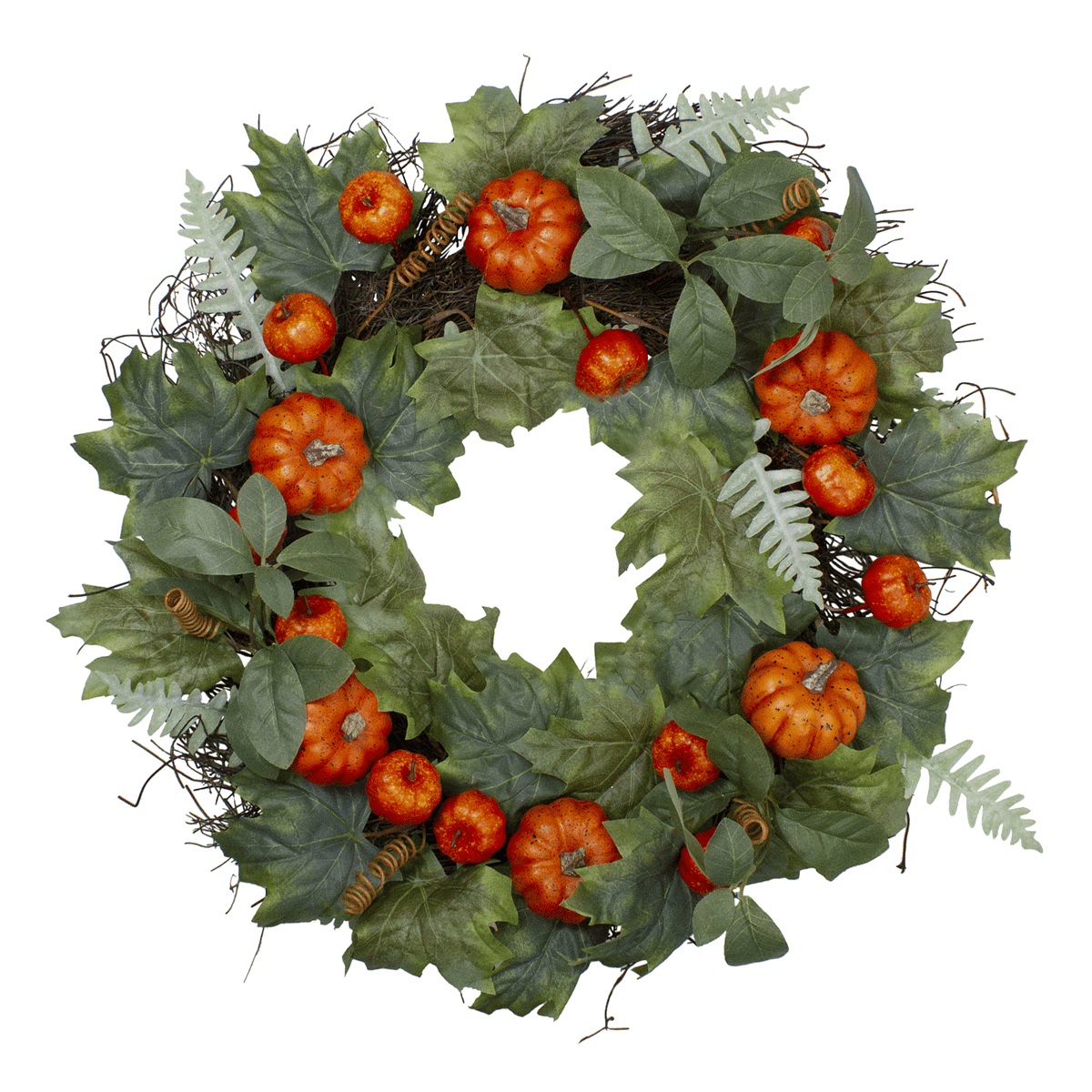Click here for Northlight 24in. Maple & Fern Leaves with Pumpkins... prices