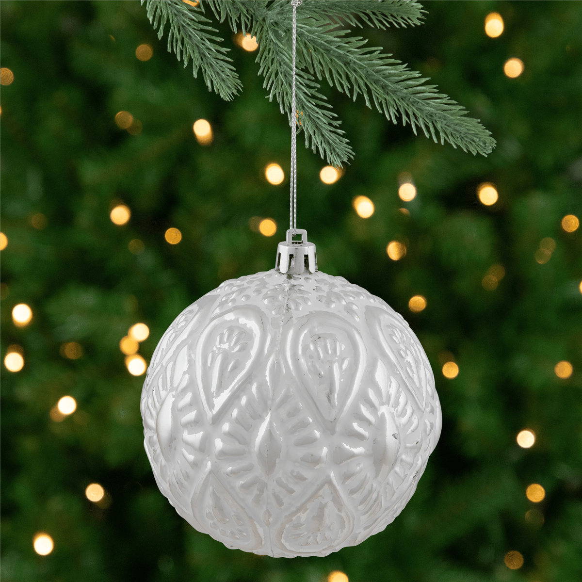 Click here for Northlight Embossed Raindrops Christmas Glass Ball... prices