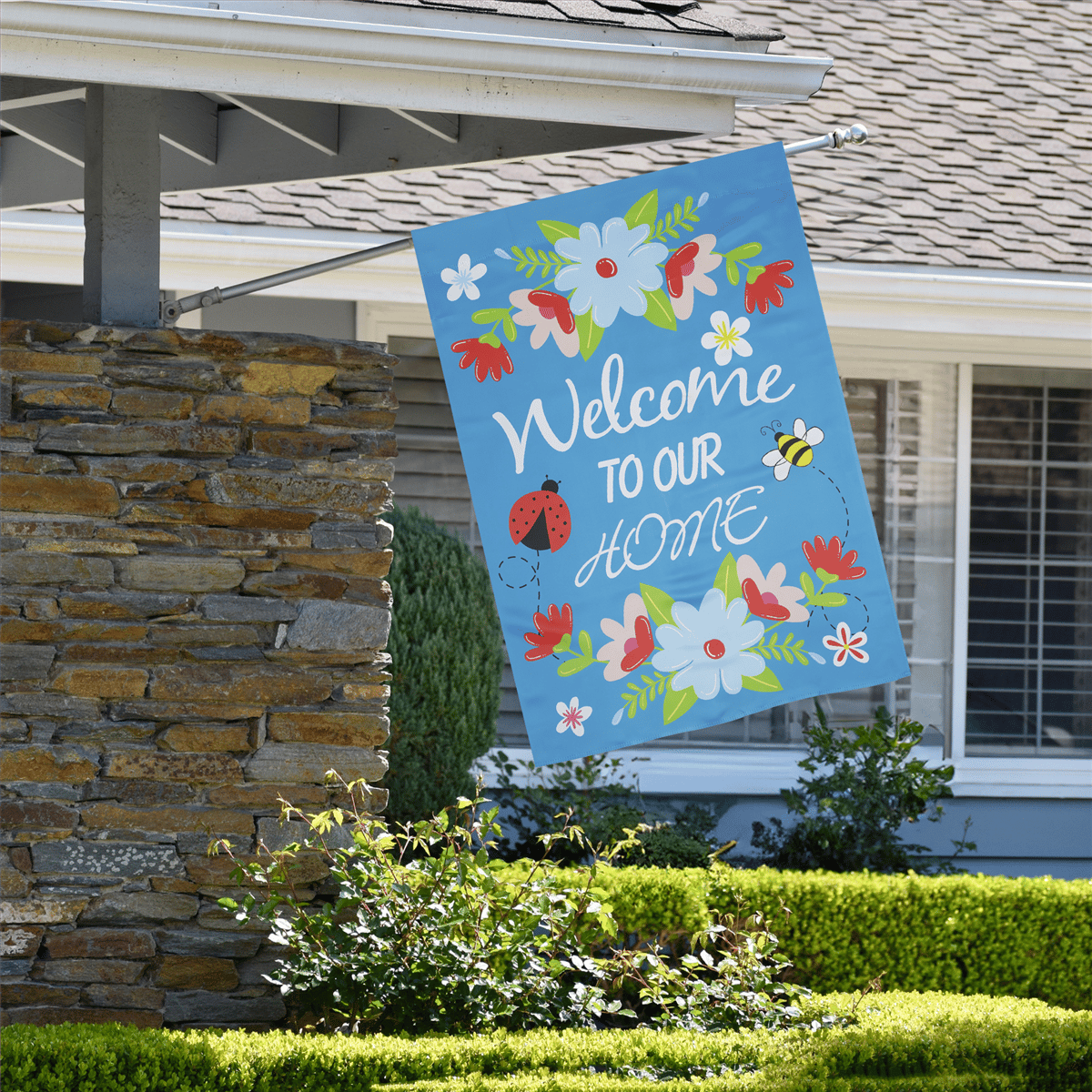 Click here for Northlight Welcome to Our Home Blue Floral Outdoor... prices