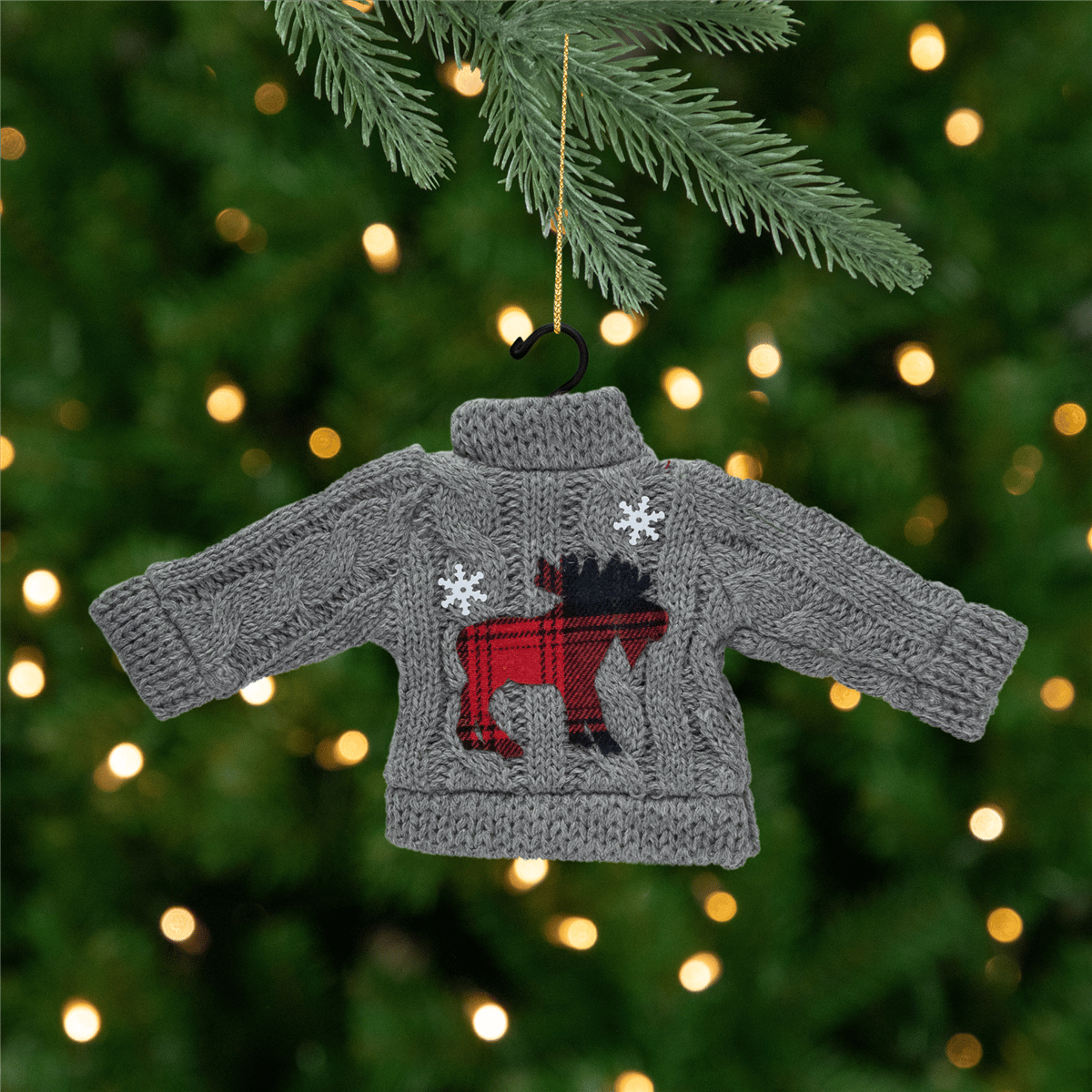 Click here for Northlight Ugly Sweater with Plaid Moose Christmas... prices