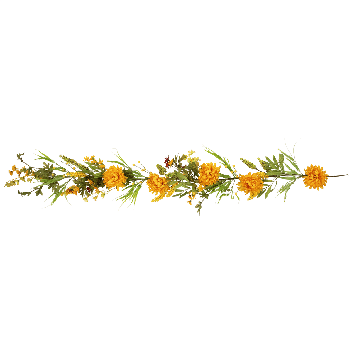 Northlight 5ft X 10in Peony Unlit Christmas Indoor Garland  One Size  Orange