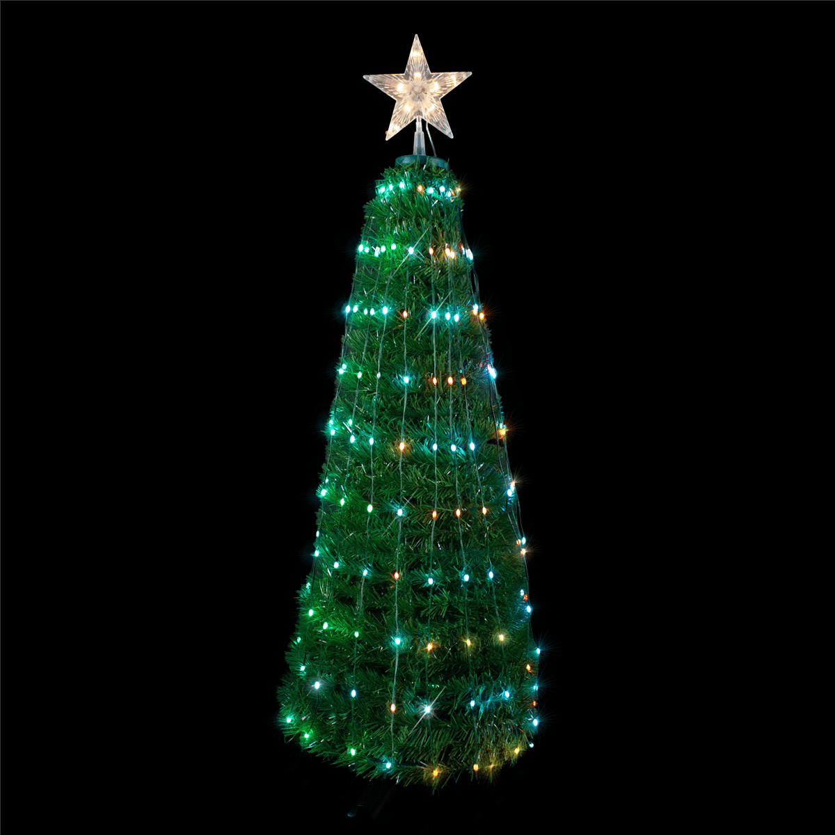 4 Green Color Changing Multiple Function Pop Up Artificial Outdoor Christmas Tree  One Size  Green