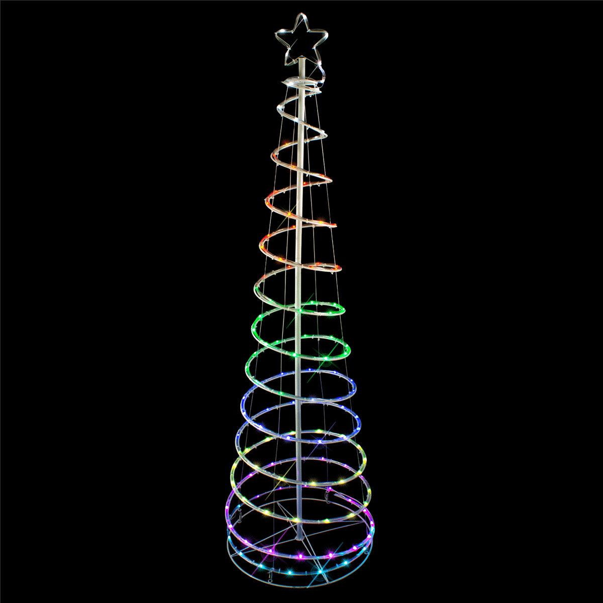 6 LED Color Changing Multiple Function Outdoor Spiral Christmas Tree  One Size  White