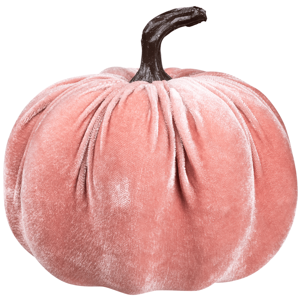 Northlight 6.25 Pink Velour Pumpkin Fall Harvest Thanksgiving Tabletop Decor  One Size  Orange