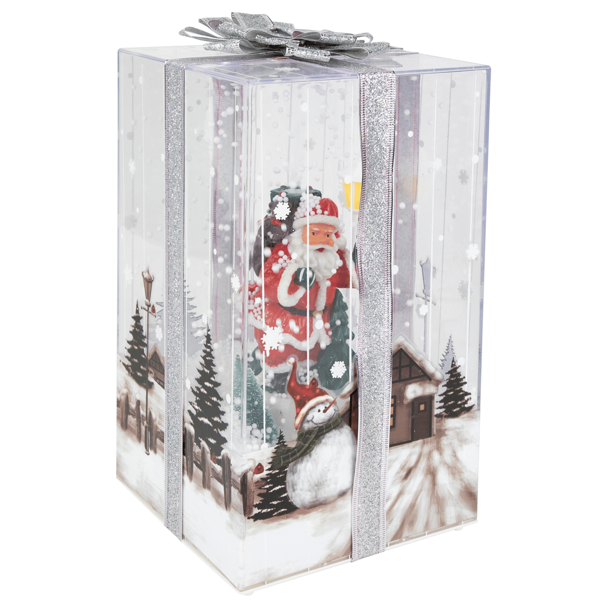 Northlight 12 Inmusical Snowing Gift Box Santa Christmas Snow Globe  One Size  Red