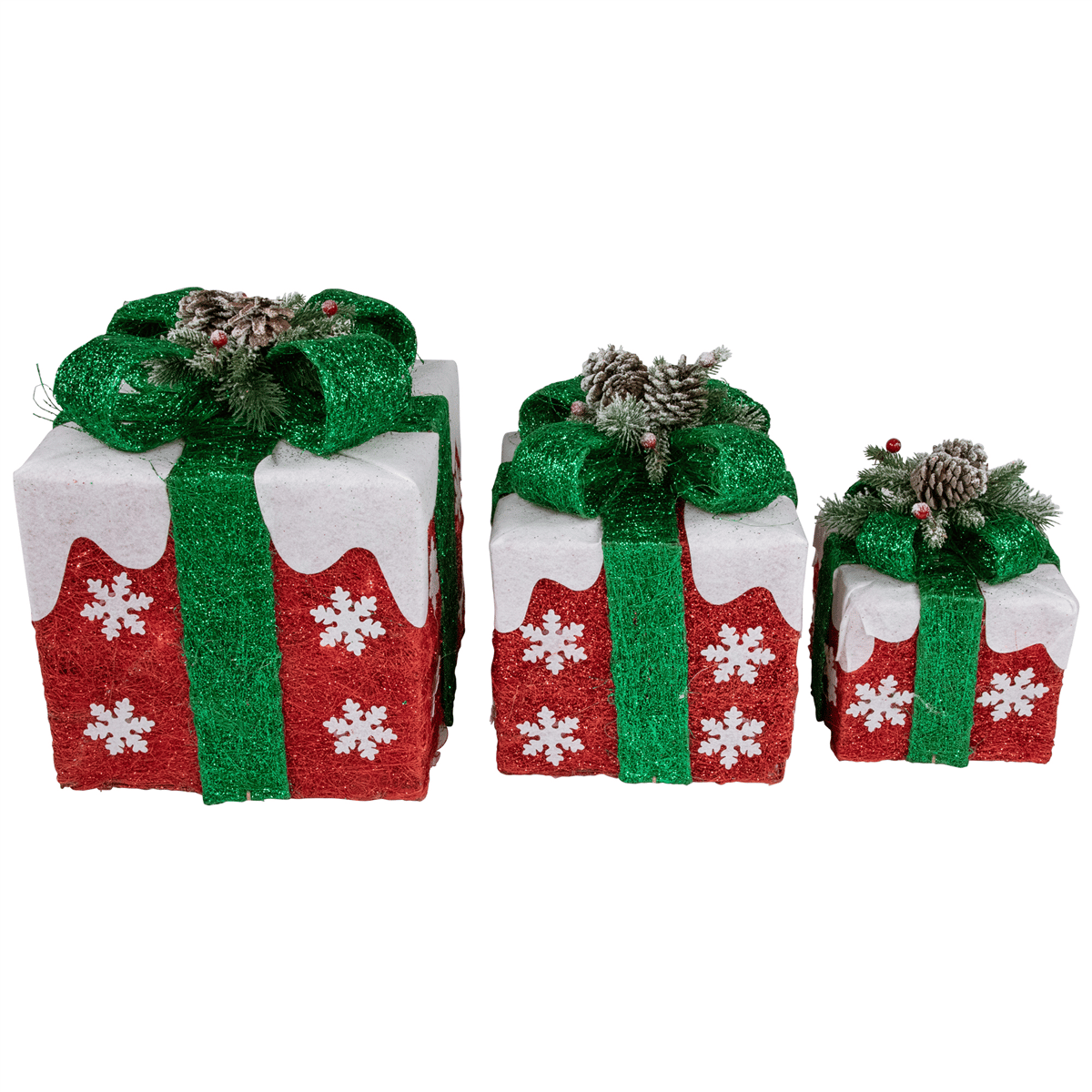 Click here for Northlight 3pc. Lighted Snowflakes Gift Boxes Chri... prices